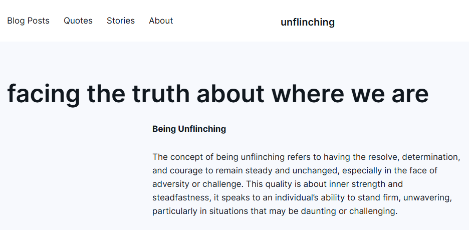 unflinching – unflinching