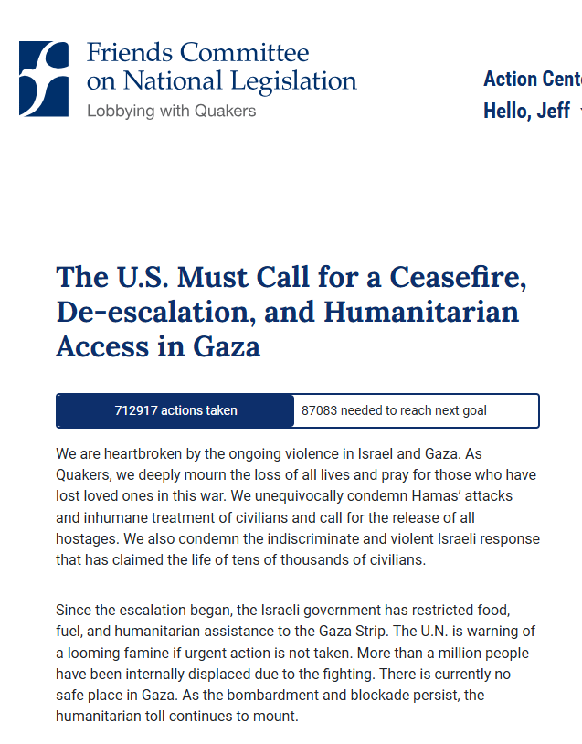 Quaker vision for peace in Palestine and Israel – unflinching